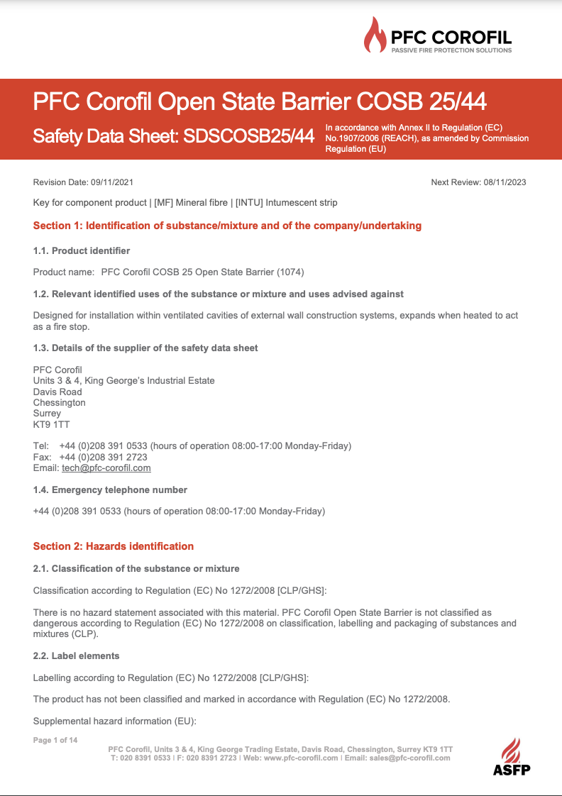 PFC Corofil Linear Gap Seal Strip CLGS | PFC Corofil