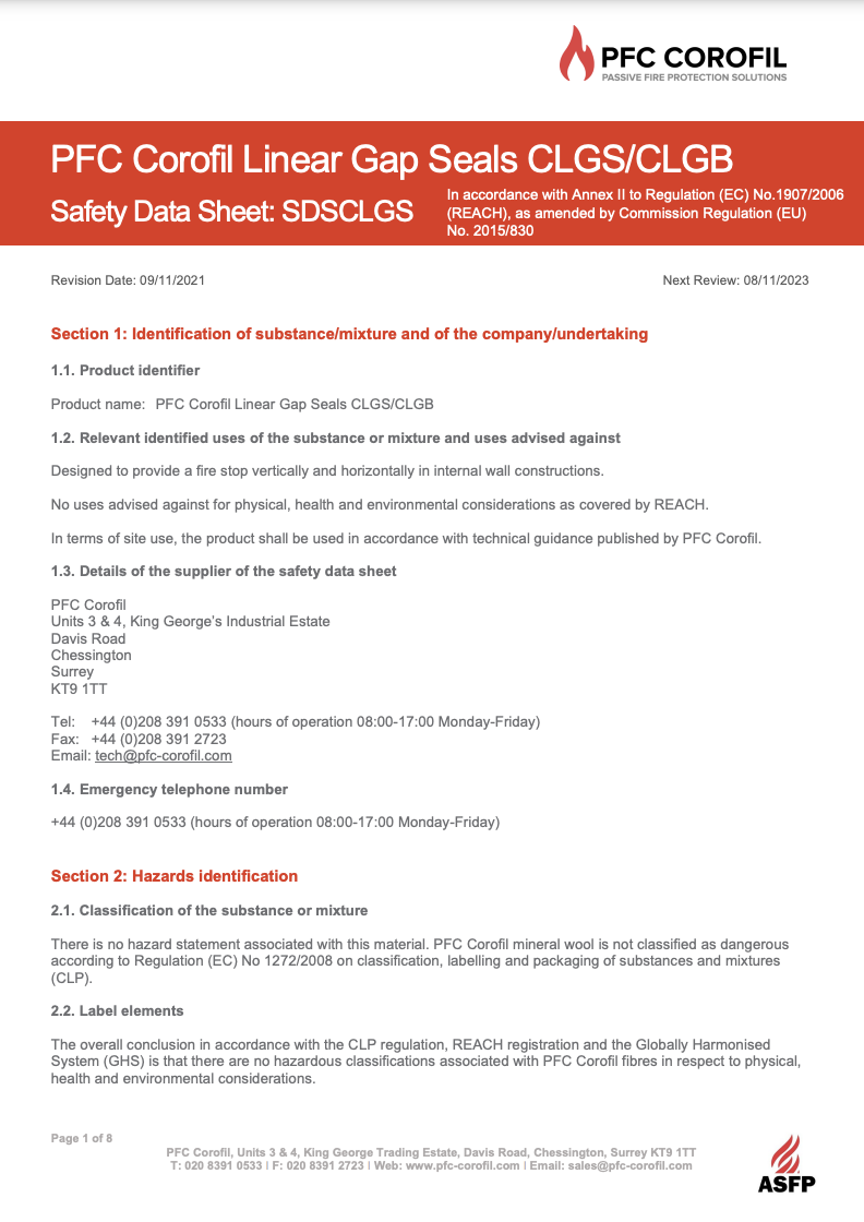 PFC Corofil Linear Gap Seal Block CLGB | PFC Corofil